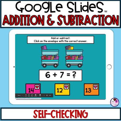 Addition and Subtraction - Valentine's Day Math - Google Slides™