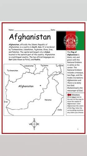 Countries of the World A to Z Printable Geography Worksheets with Maps ...