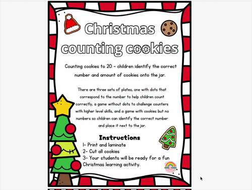 Christmas counting cookies by Learning resources Miss Fer | TPT