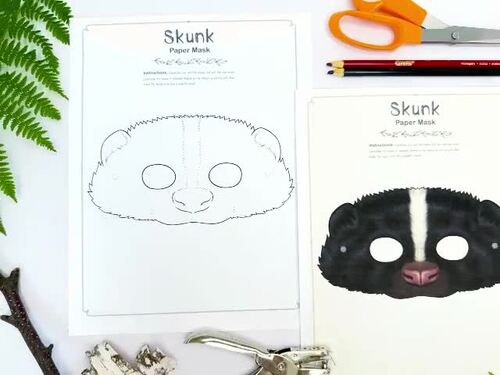 Skunk | Paper Mask | Printable Craft | Skunks by Simply Schoolgirl