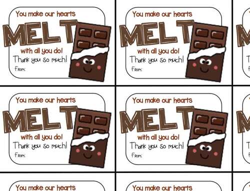 Hershey's Chocolate Bar Teacher/ Staff Appreciation Treat Tag- You make ...