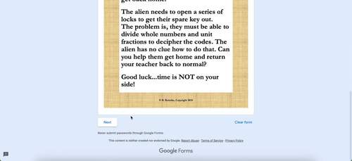 Divide Whole Numbers & Unit Fractions Escape Room Game (Digital or Paper)