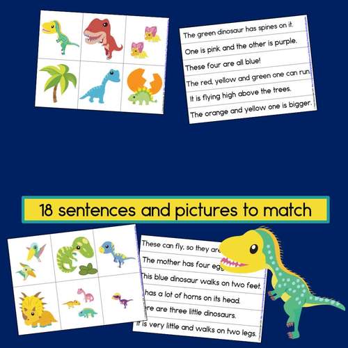 Dinosaurs Sight Word Sentences Reading Comprehension and Writing Center