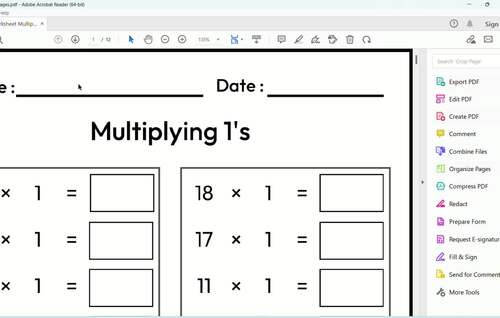 Fun Multiplication Practice for Kids: Numbers 1-12 by Ra pee | TPT