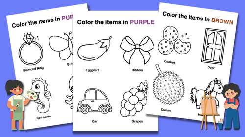 Preschool Color of the Week - Learn Colors -Pre-K Curriculum Worksheets