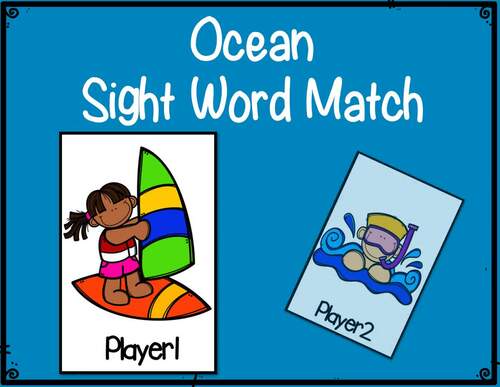 Ocean Sight Word Match Game by The Teaching Scene by Maureen | TPT