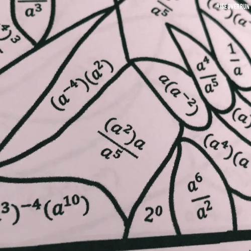 Exponent Rules Practice Activity Collaborative Color by Number 8th ...
