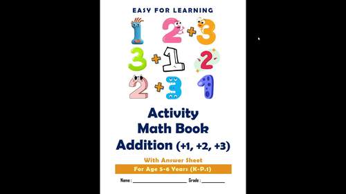 Activity Math Book "Addition (+1, +2, +3) by Simplify Self Learning Files
