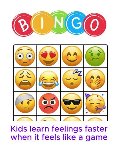 Emoji Emotions Bingo Game Feelings SEL Activity Kindergarten summer end ...