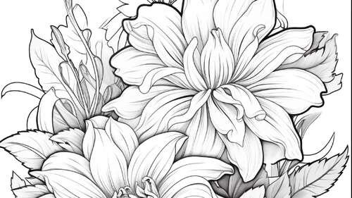 realistic flowers coloring book