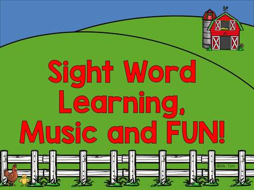 Sight Word Practice Video, Kindergarten, Farm Animals by Teaching with ...