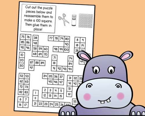 Place Value to 100 Jigsaw Puzzles - Hundred Chart Place Value Math ...