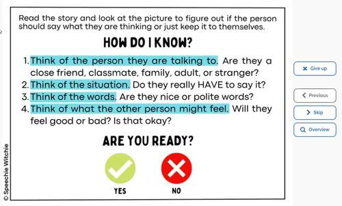 Think It vs Say It: Empathy & Perspective Taking Boom Cards Speech Therapy