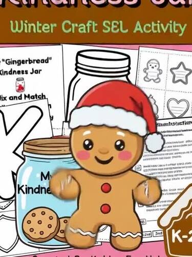 Gingerbread Kindness Jar/Winter Craft / SEL Activities, K-2,Gingerbread ...