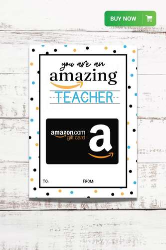 Printable Amazon Gift Card Holder for Teachers | Teachers Week Gift ...