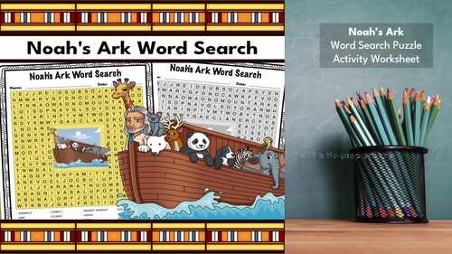 Noah's Ark Word Search Bible Puzzle & Word Path WordSearch Printable Pack