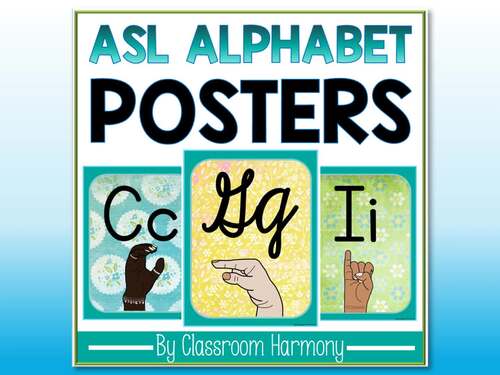ASL Alphabet Posters in Two Sizes | American Sign Language Classroom Decor