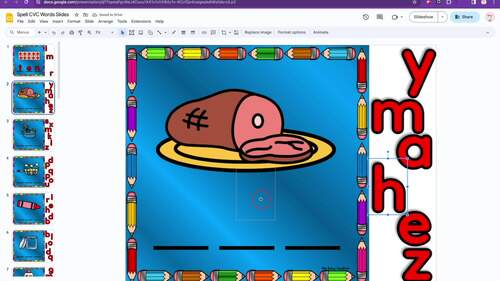 CVC Short Vowels Slides for Kindergarten Phonics Lessons | TPT