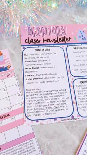 Winter Classroom Newsletter Templates Editable by Bloom With Bridgette