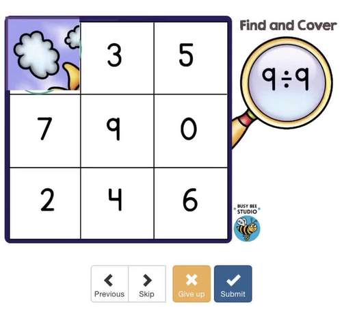 Division Facts Fluency | Dividing by 9 Boom Cards Games by Busy Bee Studio