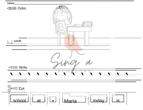 Sentence Formation Worksheets (aligned with Common Core) by Sing A New Song