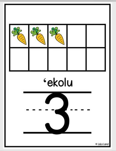 Number Food Posters (Hawaiian) by Lala Land | TPT
