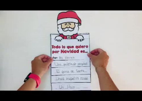 Actividad escritura Navidad | Christmas Writing Activity Craft in Spanish