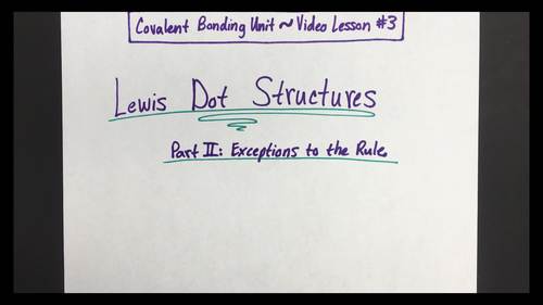 Lewis Dot Structures: Part II by Chemistry with Confidence | TPT