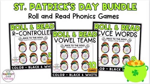 St. Patrick's Day Roll and Read Fluency Practice Games Bundle | TPT
