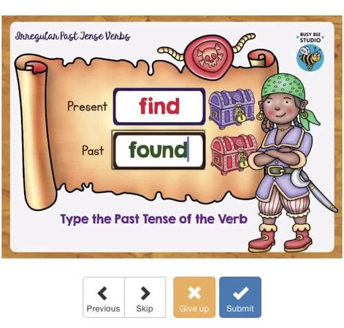 3RD GRADE ESL GRAMMAR BOOM CARDS IRREGULAR PAST TENSE VERB SPEECH ...