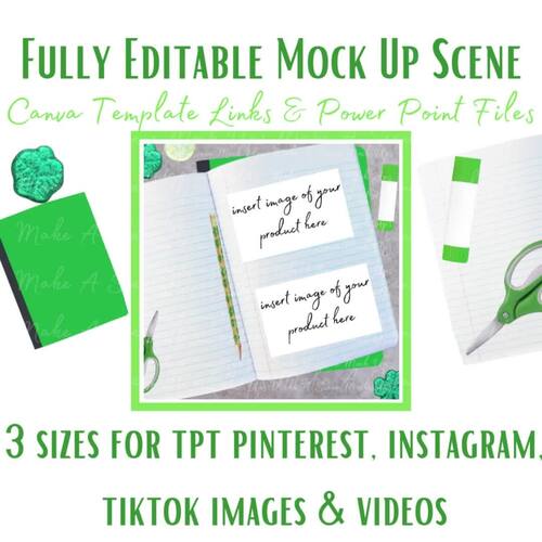 Interactive Notebook Mock Up In St. Patrick's Day Scene | TPT