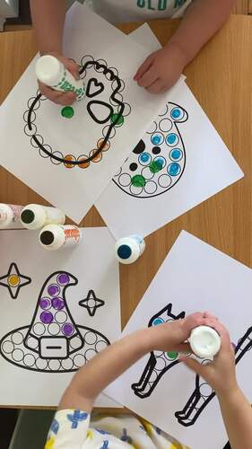 Halloween Dot Art Printable - Halloween Dot Markers PreK Fine Motor ...