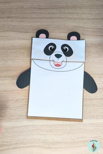 Panda Craft, Zoo Animal Paper Bag Puppets, Easy Brown Bag Activity