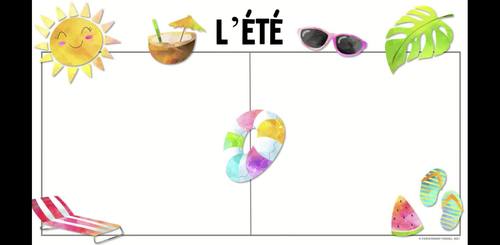 French Summer Themed Google Slides Template | L'été | Distance Learning