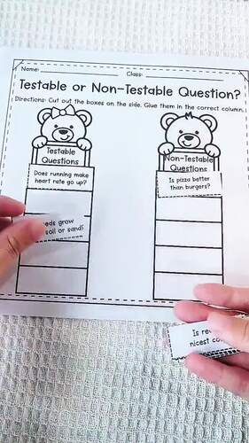 Scientific Method: Testable and Non-Testable Questions Sort – Cut and ...