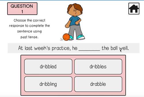 Completing Sentences Verbs Four In a Row Boom™ Cards Animated Gifs ...