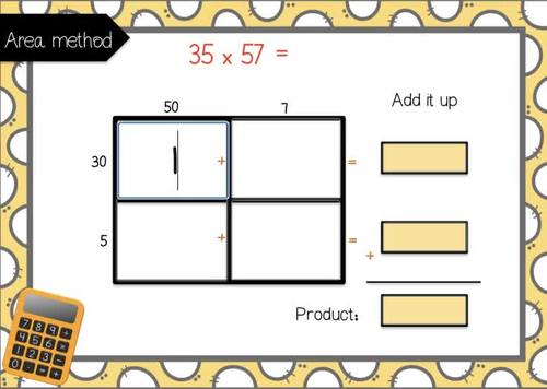 2 Digit by 2 Digit Area Model Multiplication Boom Cards Digital Activity
