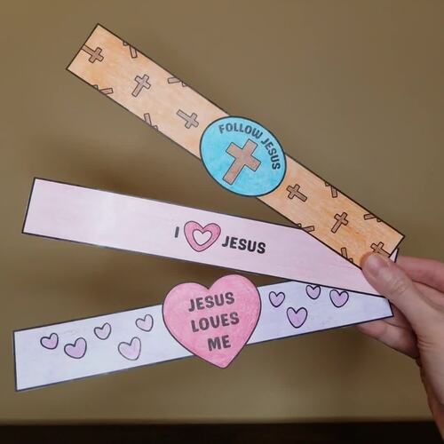 Jesus Printable Paper Bracelets Craft Kids Sunday School Bible Lesson ...