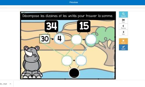 French Math Boom Cards I Decompose Numbers double digit Addition Bonds