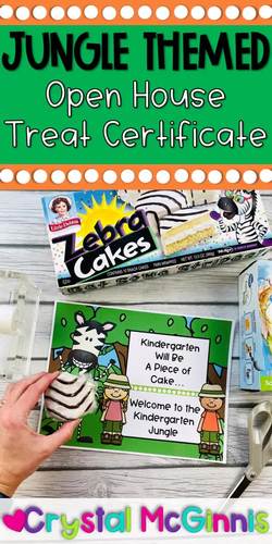 Jungle Theme Open House Treat Certificate | Zebra Cakes | Back to School