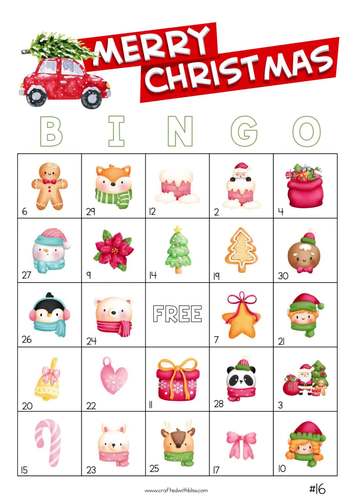 50 Christmas Bingo Cards Classroom Game, Bingo Game, Christmas Party ...