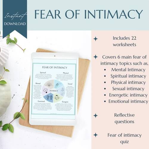 Fear of intimacy worksheets, healthy relationships, boundaries, anxiety