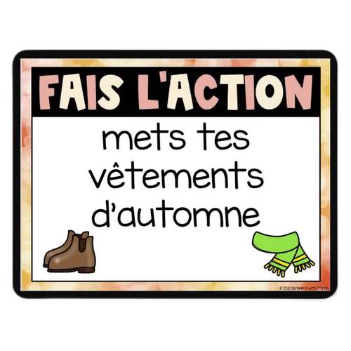Fais l'action L'automne | French Fall Movement Break | French Drama Game