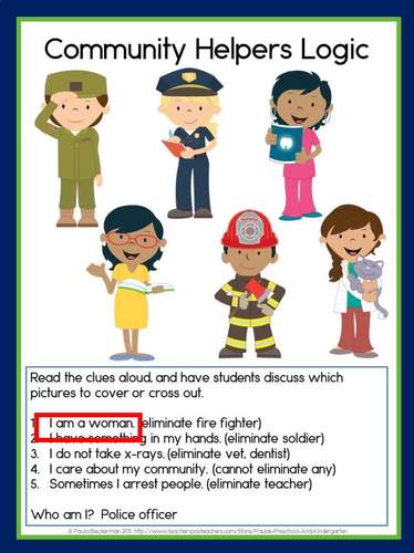 Community Helpers Math Logic Puzzles | Critical Thinking Enrichment ...