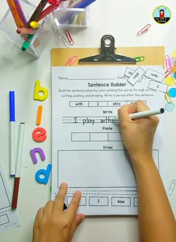 Beginning Blends Sentence Worksheet by The Joy in Teaching | TPT