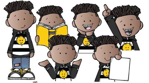 Melonheadz Addicts February 2023 clip art, African American boy clip art