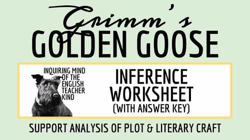 "The Golden Goose" Close Reading Analysis Worksheet (Grimm's Fairy Tale)