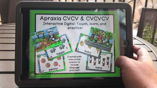 Apraxia of Speech Digital Activities CVCV and Multisyllabic Build a Scene