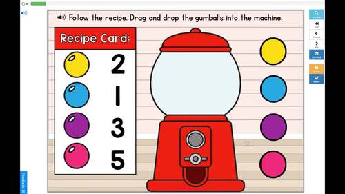 Gumball Machine Counting Math Activity Digital Task Cards with Boom Cards