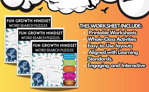 Fun Growth Mindset Word Search Activities Morning Work 4th,5th,6th,7th ...